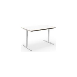 Mehrzwecktisch DUO-T Trend, gerade Platte, abgerundete Ecken, Tiefe 800 mm, Breite 1200 mm, wei&szlig;, wei&szlig; kaiserkraft