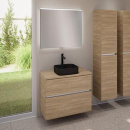 evineo ineo5 evo Unterschrank B: 80 cm mit 2 Ausz&uuml;gen, ineo7 Waschtisch B: 37,5 cm schwarz matt, mit ineo Lichtspiegel,,