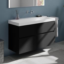 Geberit Xeno&sup2; Doppelwaschtisch, evineo ineo5 evo Unterschrank B: 120 cm, 2 Ausz&uuml;ge, mit Griffmulde,, 500552011+BE0979BM,
