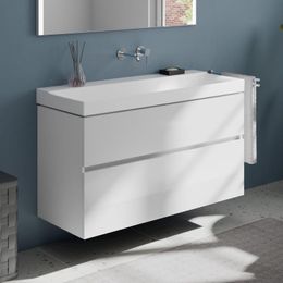 Geberit Xeno&sup2; Doppelwaschtisch, evineo ineo5 evo Unterschrank B: 120 cm, 2 Ausz&uuml;ge, mit Griffmulde,, 500552011+BE0979WH,