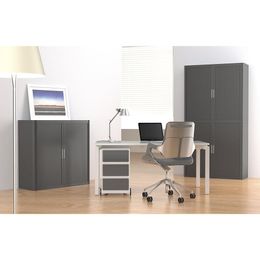 easyBox Rollcontainer easyBox , 2 Schubladen, 2 Sch&uuml;be flach, wei&szlig; / schwarz