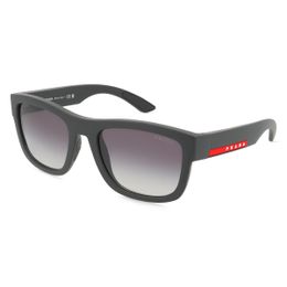 Prada Linea Rossa PS01ZS | Herren-Sonnenbrille | Fassung: Vollrand, Quadratisch, Kunststoff, Schwarz Matt | Glasfarbe: Grau Verlaufend
