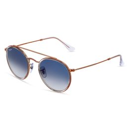 Ray-Ban RB 3647N | Unisex-Sonnenbrille | Fassung: Vollrand, Rund, Metall, Kupfer | Glasfarbe: Blau Verlaufend