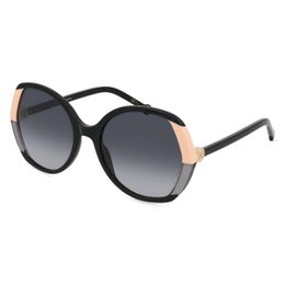Carolina Herrera CH 0051/S | Unisex-Sonnenbrille | Fassung: Vollrand, Geometrisch, Acetat, Schwarz Beige | Glasfarbe: Grau