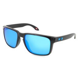 Oakley OO9417 HOLBROOK XL | Herren-Sonnenbrille | Fassung: Vollrand, Quadratisch, Kunststoff, Schwarz Gl&auml;nzend | Glasfarbe: Blau Verlaufend