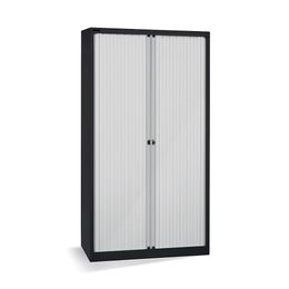 Bisley Euro-Rollladenschrank, Breite 1000 mm, 4 Fachb&ouml;den, tiefschwarz / lichtgrau