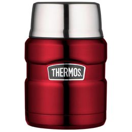 Thermos ISOLIERSPEISEGEF&Auml;&szlig; Stainless King Food Container, Rot, Metall, 0,71 L, BPA-frei, doppelwandig, schlag- und bruchfest, lebensmittelecht, Vakuum, 100% dicht, abnehmbarer Deckel, Schraubverschluss, h&auml;lt warm, kalt, bruchsicher, rostfrei, schadstofffrei, Kaffee & Tee, Kannen, Thermoskannen