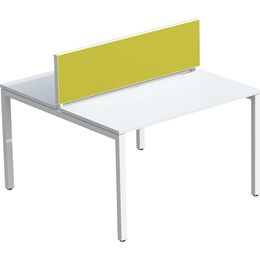easyDesk Tischtrennwand f&uuml;r Teamschreibtische, Breite 1600 mm, Bezug gr&uuml;n