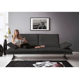 2,5-Sitzer W.Schillig "broadway, Designsofa mit tollem Sitzkomfort", grau (anthrazit z69), B:236cm H:94cm T:96cm, Longlife Xtra-Leder Z69: Das feinnarbige, gedeckte Softleder Z69 besticht durch seine au&szlig;ergew&ouml;hnliche Weichheit im trendigen &raquo;Vintage-Look&laquo;, Hautst&auml;rke 0, 9 - 1, 1 mm, Sofas, Sitztiefenverstellung, Kopfteil- & Seitenteilverstellung, Breite 216cm