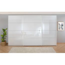 Schwebet&uuml;renschrank Rauch "Kleiderschrank Schrank Garderobe KOLUNA mit hochwertiger Glasfront", alpinwei&szlig;, glas kristallwei&szlig;, B:360cm H:229cm T:62cm, Holzwerkstoff, Schr&auml;nke, Schwebet&uuml;renschrank, Breiten 203/271/315/360 cm H&ouml;hen 210/229 cm MADE IN GERMANY