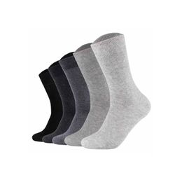 Kurzsocken s.Oliver "Socken Essential Socks in Box 5P 5er Pack", Herren, Gr. 43-46, bunt (schwarz, grau), Obermaterial: 57% Baumwolle CO. 39% Polyester PES. 3% Polyamid PA. 1% Elasthan EL., Socken