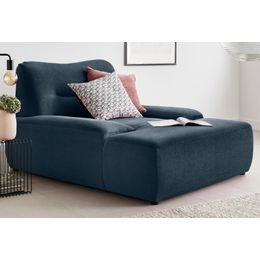 Loveseat DOMO collection "Cesena Designsessel zum Kuscheln, komfortabel Relaxen, Breite 122cm", blau (dunkelblau), B:122cm H:81cm T:151cm, Sessel, bequem und stylish, frei im Raum stellbar