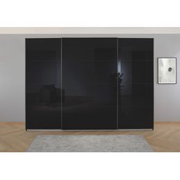 Schwebet&uuml;renschrank Rauch "Kleiderschrank Schrank Garderobe KOLUNA mit hochwertiger Glasfront", graumetallic, glas basalt, B:315cm H:229cm T:62cm, Holzwerkstoff, Schr&auml;nke, Schwebet&uuml;renschrank, Breiten 203/271/315/360 cm H&ouml;hen 210/229 cm MADE IN GERMANY