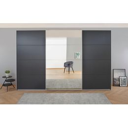 Schwebet&uuml;renschrank Rauch "Kleiderschrank Schrank Garderobe KOLUNA mit Spiegel", graumetallic, B:360cm H:210cm T:62cm, Holzwerkstoff, Schr&auml;nke, Schwebet&uuml;renschrank, Breiten 203/271/315/360 cm H&ouml;hen 210/229 cm MADE IN GERMANY