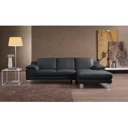 Ecksofa Egoitaliano "Shakira, Design & Sitzkomfort auf hohem Niveau, Breite 236cm, L-Form", schwarz, B:236cm H:84cm T:152cm, Leder &raquo;BULL&laquo; (echtes Rindsleder). Geschliffenes, pigmentiertes und behandeltes Rindsleder mit einer Dicke von 1, 3-1, 5 mm. Dieses Leder zeigt eine ziemlich weiche Hand mit einem halb undurchsichtigen Aussehen. Es handelt sich um ein gesch&uuml;tztes Leder. Eine leichte Deckschic