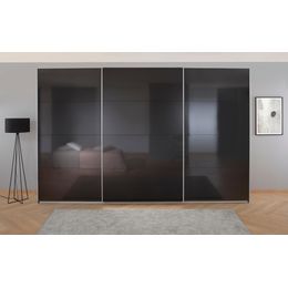 Schwebet&uuml;renschrank Rauch "Kleiderschrank Schrank Garderobe KOLUNA mit Hochglanz-Front", graumetallic, hochglanz effektgrau, B:360cm H:210cm T:62cm, Holzwerkstoff, Schr&auml;nke, Schwebet&uuml;renschrank, Breiten 203/271/315/360 cm H&ouml;hen 210/229 cm MADE IN GERMANY