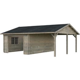 Garage Palmako "Roger, ohne Tor", grau, H:316cm, Massivholz, Garagen, BxTxH: 706x619x316 cm