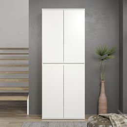 Mehrzweckschrank Home Affaire "Novara", wei&szlig;, B:74cm H:191cm T:34cm, FSC-zertifizierter Holzwerkstoff, Schr&auml;nke, Mehrzweckschrank, Mehrzweckschrank mit Kleiderstange - (B/T/H) nach Wahl 37-74/34/191 cm