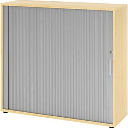 eurokraft pro Rollladenschrank, H&ouml;he 1100 mm, je 2 Fachb&ouml;den, Ahorn-Dekor