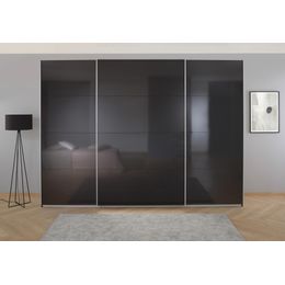 Schwebet&uuml;renschrank Rauch "Kleiderschrank Schrank Garderobe KOLUNA mit Hochglanz-Front", graumetallic, hochglanz effektgrau, B:315cm H:210cm T:62cm, Holzwerkstoff, Schr&auml;nke, Schwebet&uuml;renschrank, Breiten 203/271/315/360 cm H&ouml;hen 210/229 cm MADE IN GERMANY