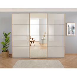 Schwebet&uuml;renschrank Rauch "Kleiderschrank Schrank Garderobe KOLUNA mit Glast&uuml;ren und Spiegel", eiche artisan, glas beige (champagner), B:271cm H:229cm T:62cm, Holzwerkstoff, Schr&auml;nke, Schwebet&uuml;renschrank, Breiten 203/271/315/360 cm H&ouml;hen 210/229 cm MADE IN GERMANY