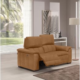 2-Sitzer Egoitaliano "Capucine hoher Sitzkomfort, erstklassiger Relaxkomfort, elegant", braun (cognac), B:154cm H:99cm T:97cm, Sofas, wahlweise mit elektrisch oder manuell verstellbarer Relaxfunktion