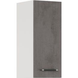 H&auml;ngeschrank IMPULS K&Uuml;CHEN "Prag", in drei Breiten, H&ouml;he: 72,3 cm", grau (beton, optik schiefer dunkelgrau), B:30cm H:72,3cm T:34,2cm, Dekorfolie, Holzwerkstoff, Schr&auml;nke, H&auml;ngeschrank, vormontiert, mit Dreht&uuml;r und zwei verstellbaren Fachb&ouml;den