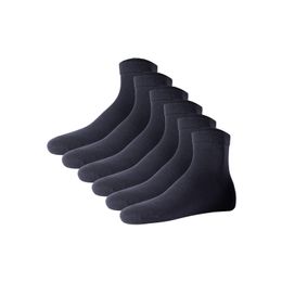 JOOP! Kurzsocken JOOP "Socken Unisex premium essential organic cotton Quarter 6p 6er Pack", Damen, Gr. 39-42, blau (dunkelblau), Obermaterial: 62% Baumwolle CO(Bio). 36% Polyamid PA. 2% Elasthan EL., Socken