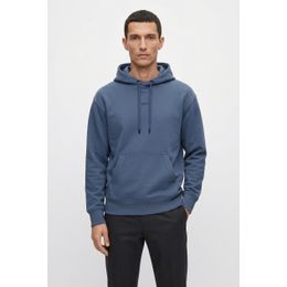 Kapuzensweatshirt BOSS Orange "WeSmallhood", Herren, Gr. S, blau (open blau495), Sweatware, Obermaterial: 100% Baumwolle, regular fit normal, hoch geschlossener Ausschnitt, weit B&uuml;ndchen, Sweatshirts, mit K&auml;ngurutasche