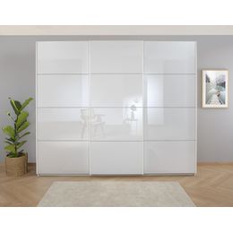 Schwebet&uuml;renschrank Rauch "Kleiderschrank Schrank Garderobe KOLUNA mit hochwertiger Glasfront", alpinwei&szlig;, glas kristallwei&szlig;, B:271cm H:210cm T:62cm, Holzwerkstoff, Schr&auml;nke, Schwebet&uuml;renschrank, Breiten 203/271/315/360 cm H&ouml;hen 210/229 cm MADE IN GERMANY