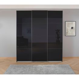 Schwebet&uuml;renschrank Rauch "Kleiderschrank Schrank Garderobe KOLUNA mit hochwertiger Glasfront", graumetallic, glas basalt, B:203cm H:229cm T:62cm, Holzwerkstoff, Schr&auml;nke, Schwebet&uuml;renschrank, Breiten 203/271/315/360 cm H&ouml;hen 210/229 cm MADE IN GERMANY