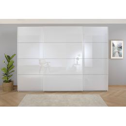 Schwebet&uuml;renschrank Rauch "Kleiderschrank Schrank Garderobe KOLUNA mit hochwertiger Glasfront", alpinwei&szlig;, glas kristallwei&szlig;, B:315cm H:229cm T:62cm, Holzwerkstoff, Schr&auml;nke, Schwebet&uuml;renschrank, Breiten 203/271/315/360 cm H&ouml;hen 210/229 cm MADE IN GERMANY