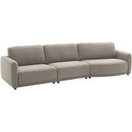 Sch&ouml;ner Wohnen Kollektion 3-Sitzer "Wonder, Modernes Design mit sanfter Rundung", silber, B:349cm H:86cm T:125cm, 99% Polyester, 1% Polyacryl, SCH&Ouml;NER WOHNEN-KOLLEKTION, Sofas, Organische Form, Kammerkissen-Komfort & XXL-Ma&szlig;e