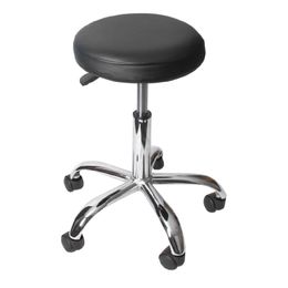 Arbeitshocker MCW-E47, Kosmetikhocker, mit Rollen Kunstleder, MVG-zertifiziert ~ schwarz