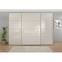 Schwebet&uuml;renschrank Rauch "Kleiderschrank Schrank Garderobe KOLUNA mit hochwertiger Glasfront", eiche artisan, glas beige (champagner), B:315cm H:210cm T:62cm, Holzwerkstoff, Schr&auml;nke, Schwebet&uuml;renschrank, Breiten 203/271/315/360 cm H&ouml;hen 210/229 cm MADE IN GERMANY