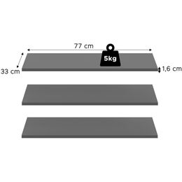 Einlegeboden Home Affaire "SKARDE, 3er Set, Breite 77cm", anthrazit, B:77cm H:2cm T:33cm, FSC-zertifizierter Holzwerkstoff, Einlegeb&ouml;den, Einlegeboden, in verschiedenen Farben erh&auml;ltlich, Fachb&ouml;den, B&ouml;den, E-B&ouml;den,Bodenset