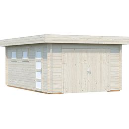 Garage Palmako "Rasmus", beige (naturbelassen), Massivholz, Garagen, BxTxH: 420x598x253 cm, mit Holztor, naturbelassen
