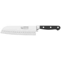 Santokumesser CS KOCH-SYSTEME "PREMIUM, 16 cm, Edelstahl rostfrei", schwarz, Klingenl&auml;nge 16cm, Edelstahl, Kunststoff, Kochmesser, mit hoher Schneidqualit&auml;t