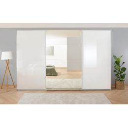 Schwebet&uuml;renschrank Rauch "Kleiderschrank Schrank Garderobe KOLUNA Hochglanz-Front und Spiegel", alpinwei&szlig;, hochglanz wei&szlig;, B:360cm H:229cm T:62cm, Holzwerkstoff, Schr&auml;nke, Schwebet&uuml;renschrank, Breiten 203/271/315/360 cm H&ouml;hen 210/229 cm MADE IN GERMANY