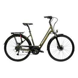 Cityrad KROSS "Sentio 4.0 Gr&uuml;n 27 G&auml;nge" Gr. 46, gr&uuml;n, schwarz, Fahrr&auml;der, 46cm, 28 Zoll (71,12cm) hinten: 28 Zoll (71,12cm)