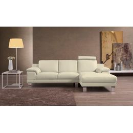 Ecksofa Egoitaliano "Shakira, Design & Sitzkomfort auf hohem Niveau, Breite 236cm, L-Form", blau (ice lake), B:236cm H:84cm T:152cm, Leder &raquo;BULL&laquo; (echtes Rindsleder). Geschliffenes, pigmentiertes und behandeltes Rindsleder mit einer Dicke von 1, 3-1, 5 mm. Dieses Leder zeigt eine ziemlich weiche Hand mit einem halb undurchsichtigen Aussehen. Es handelt sich um ein gesch&uuml;tztes Leder. Eine leichte D