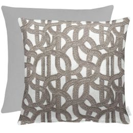 Dekokissen Apelt "Rafia", grau (grau, grau, gemustert), B:46cm L:46cm, Obermaterial: 75% Polyester, 25% Baumwolle, Dekokissen_Sitzkissen_Kissenh&uuml;llen