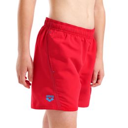 Badeshorts arena "FUNDAMENTALS arena LOGO JR BOXER R", Jungen, Gr. 152 (146), N-Gr, rot, turquoise, Obermaterial: 100% Polyester, Badehosen Badeshorts, f&uuml;r Kinder, mit Seitentaschen, mit Mesh-Innenslip, schnelltrocknend