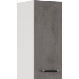 H&auml;ngeschrank IMPULS K&Uuml;CHEN "Prag", in drei Breiten, H&ouml;he: 72,3 cm", grau (beton, optik schiefer dunkelgrau), B:30cm H:72,3cm T:34,2cm, Dekorfolie, Holzwerkstoff, Schr&auml;nke, H&auml;ngeschrank, vormontiert, mit Dreht&uuml;r und zwei verstellbaren Fachb&ouml;den