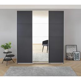 Schwebet&uuml;renschrank Rauch "Kleiderschrank Schrank Garderobe KOLUNA mit Spiegel", graumetallic, B:203cm H:210cm T:62cm, Holzwerkstoff, Schr&auml;nke, Schwebet&uuml;renschrank, Breiten 203/271/315/360 cm H&ouml;hen 210/229 cm MADE IN GERMANY