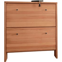 Kombikommode Home Affaire "Dura Kommode Schrank Schuhschrank", braun (buche), B:82cm H:95cm T:27cm, Massivholz, Sideboards, Kombikommode, aus FSC-zertifizierten Massivholz, Breite 82 cm