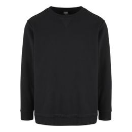 Rundhalspullover Urban Classics "Urban Classics Herren Oversized Open Edge Crew", Herren, Gr. S, schwarz, 80% Baumwolle, 20% Polyester, unifarben, oversize, Rundhals, Pullover Rundhalspullover