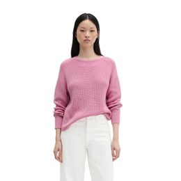 Marc O'Polo Strickpullover MARC O'POLO "aus Heavy-Weight-Organic-Cotton", Damen, Gr. L, mellow rose, Obermaterial: 100% Baumwolle, unifarben, Rundhals, Pullover Strickpullover