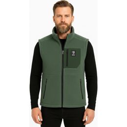 Sweatweste LPO "Sweatweste Raven Knit", Herren, Gr. S, laurel wreath, 100% Polyester, regular fit, Westen, mit Langhaarfleece