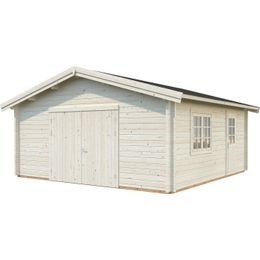 Garage Palmako "Roger", beige (naturbelassen), Massivholz, Garagen, BxTxH: 622x596x312 cm, mit Holztor, naturbelassen